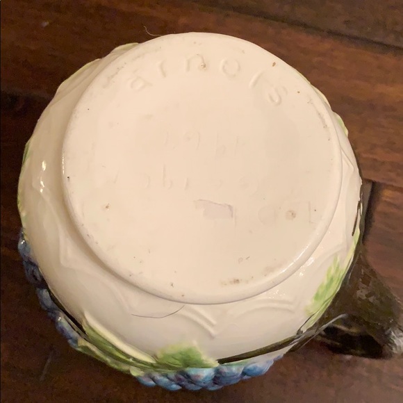 arners | Dining | Vintage Arners Grape Vine Ceramic Pitcher Euc | Poshmark